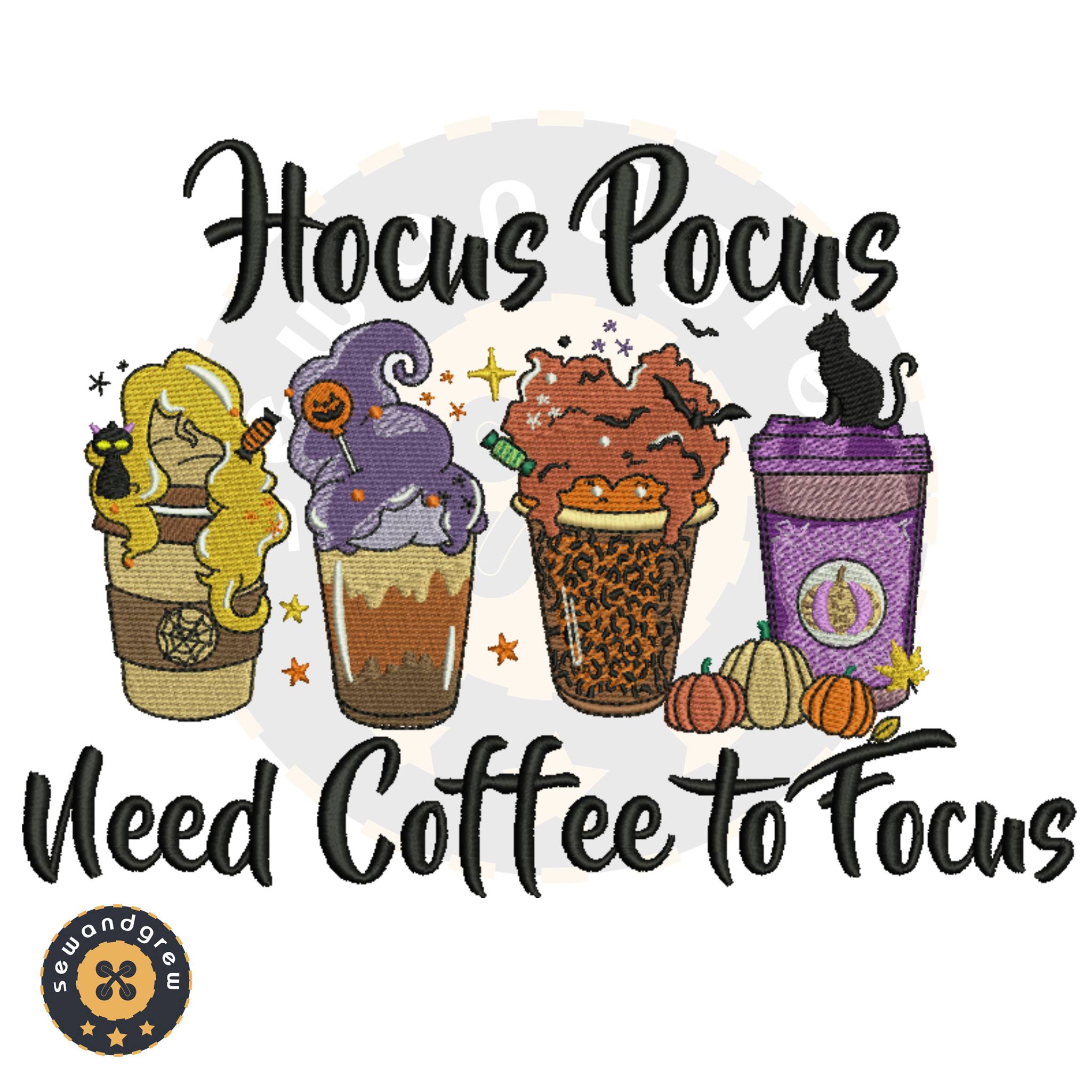 Hocus Pocus Embroidery Design - SewandGrew