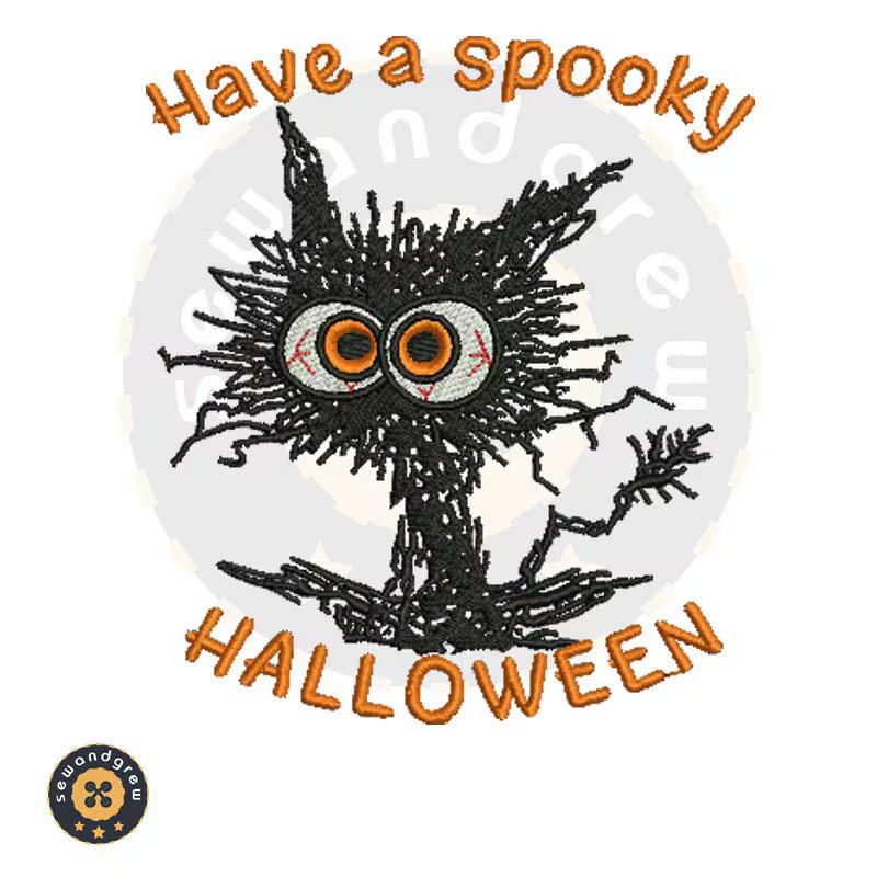 Spooky Halloween Embroidery Design - SewandGrew