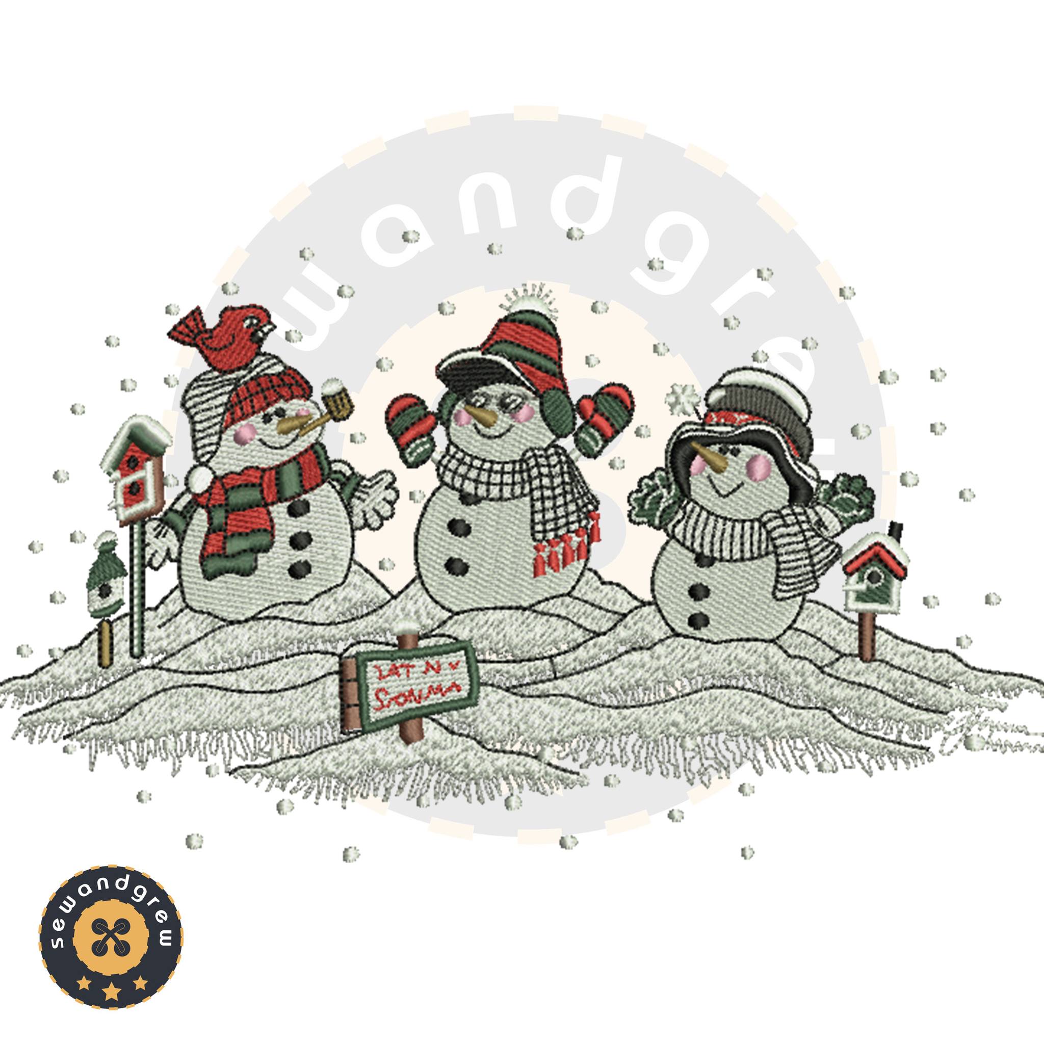 LET IT SNOW EMBROIDERY PATTERN - SewandGrew