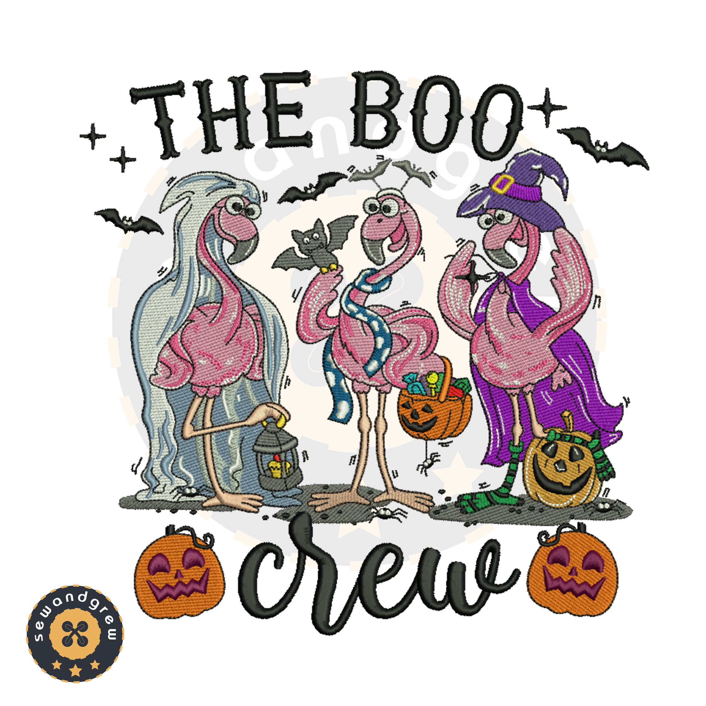 The Boo Crew Embroidery Design - SewandGrew